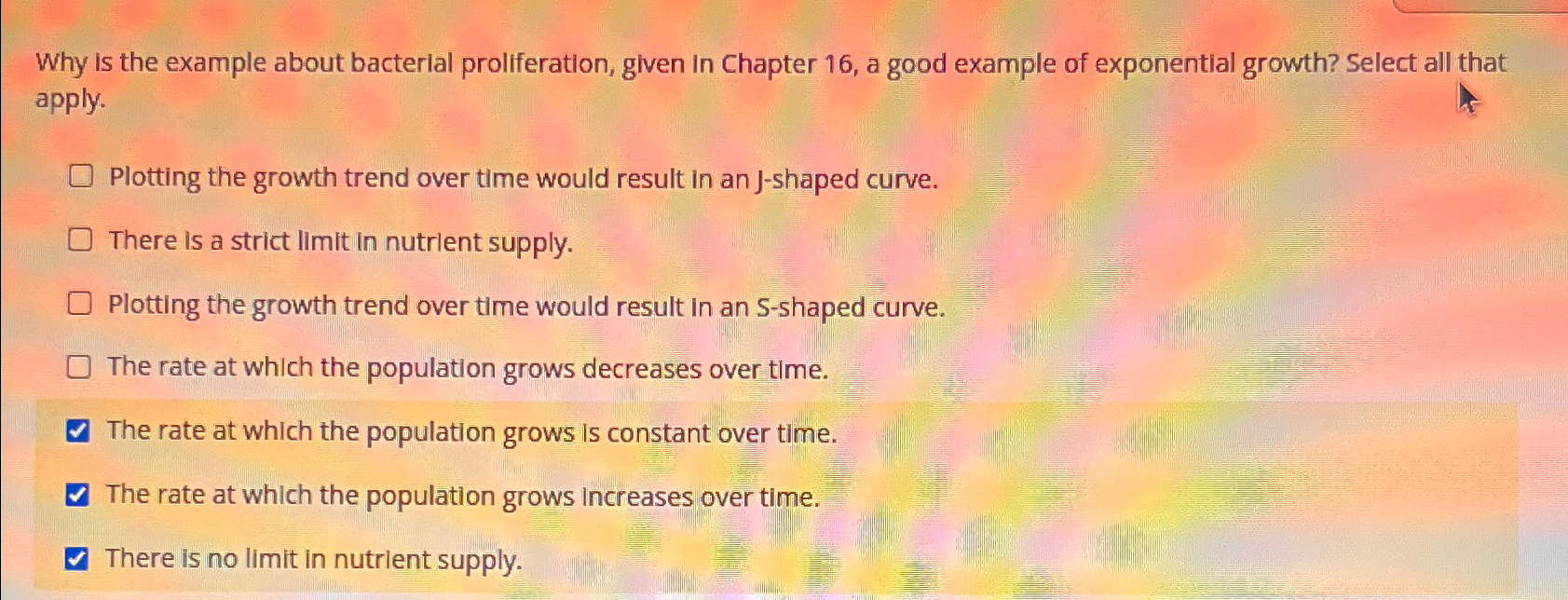 Solved Why is the example about bacterial proliferation, | Chegg.com
