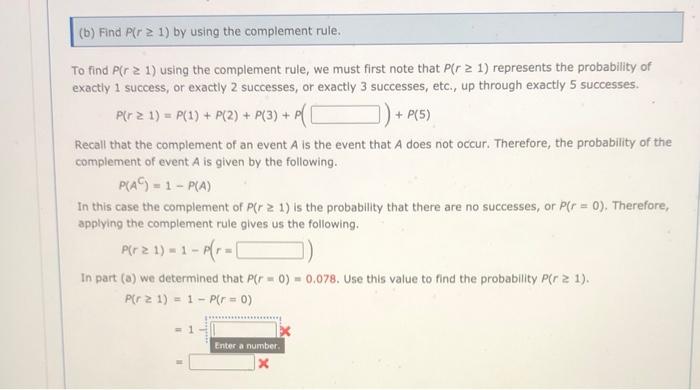 Solved (6) Find Pr 2 1) by using the complement rule. To | Chegg.com
