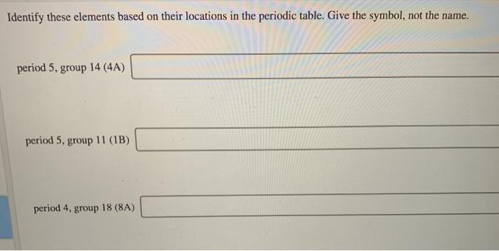 Solved Identify these elements based on their locations in | Chegg.com
