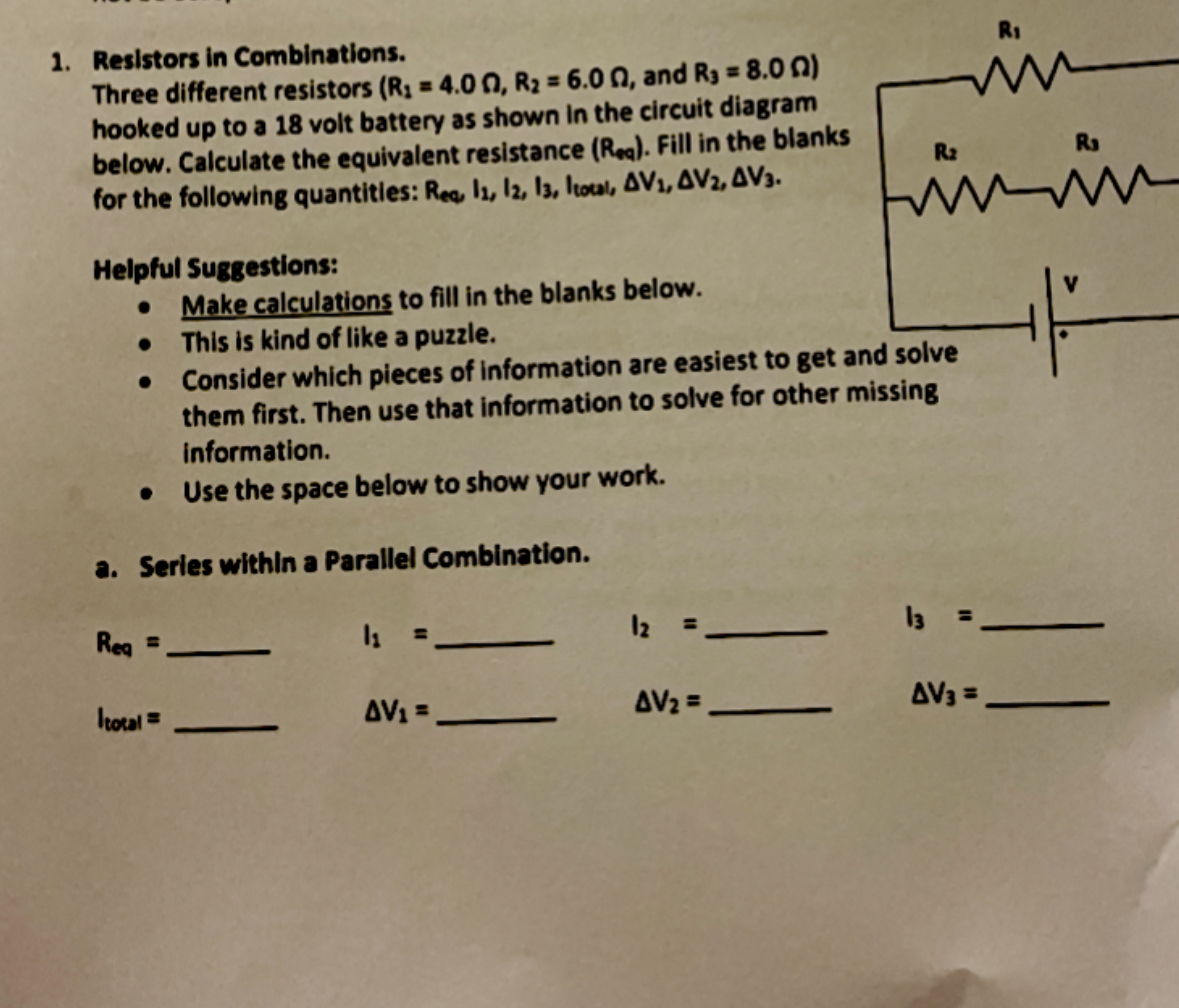 Solved by an EXPERT Resistors in Combinations.Three different resistors | Chegg.com