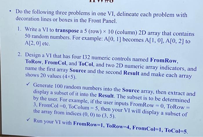 Solved • Do the following three problems in one VI, | Chegg.com
