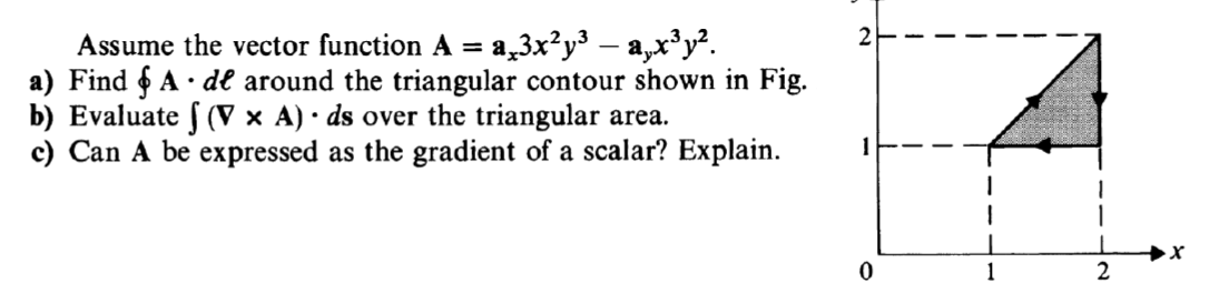 Solved Assume the vector function A=ax3x2y3-ayx3y2.a) ﻿Find | Chegg.com