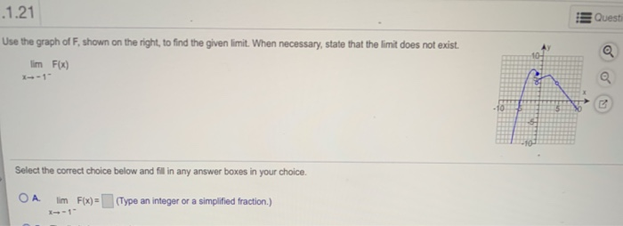 Solved Quest .1.21 Use the graph of F, shown on the right to | Chegg.com