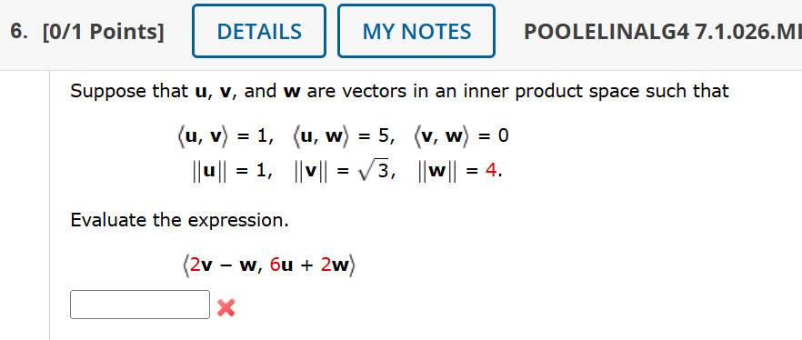 Solved Suppose that u,v, ﻿and w ﻿are vectors in an inner | Chegg.com