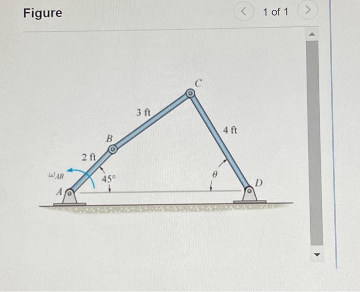 Solved Figure 1 of 1If rod AB is rotating with an angular | Chegg.com