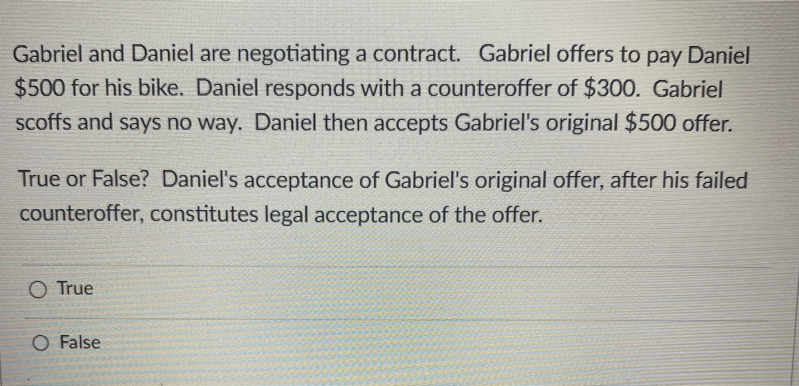 Solved Gabriel and Daniel are negotiating a contract. | Chegg.com