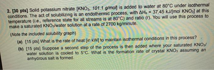 2. [30 pts] Solid potassium nitrate [KNO3, 101.1 | Chegg.com