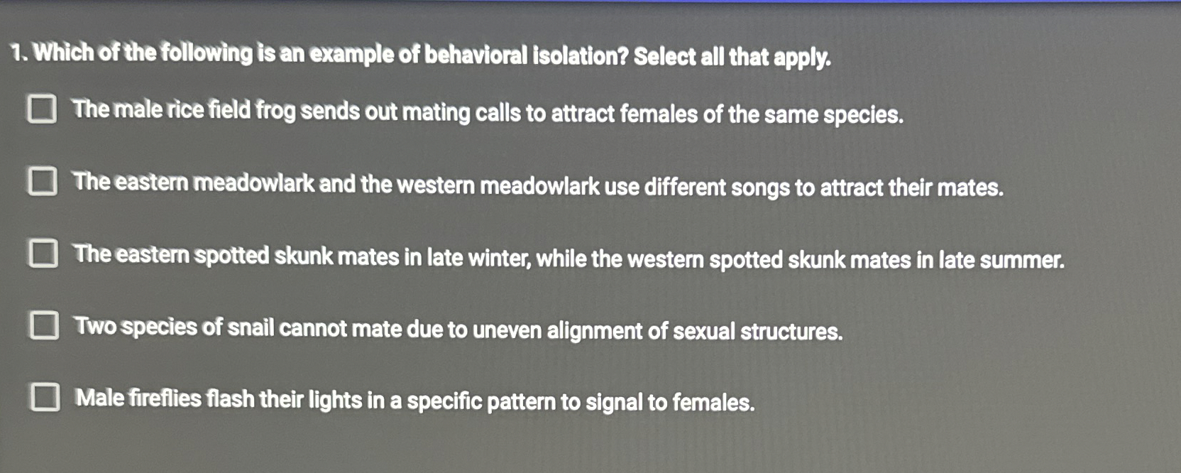 Solved Which of the following is an example of behavioral | Chegg.com