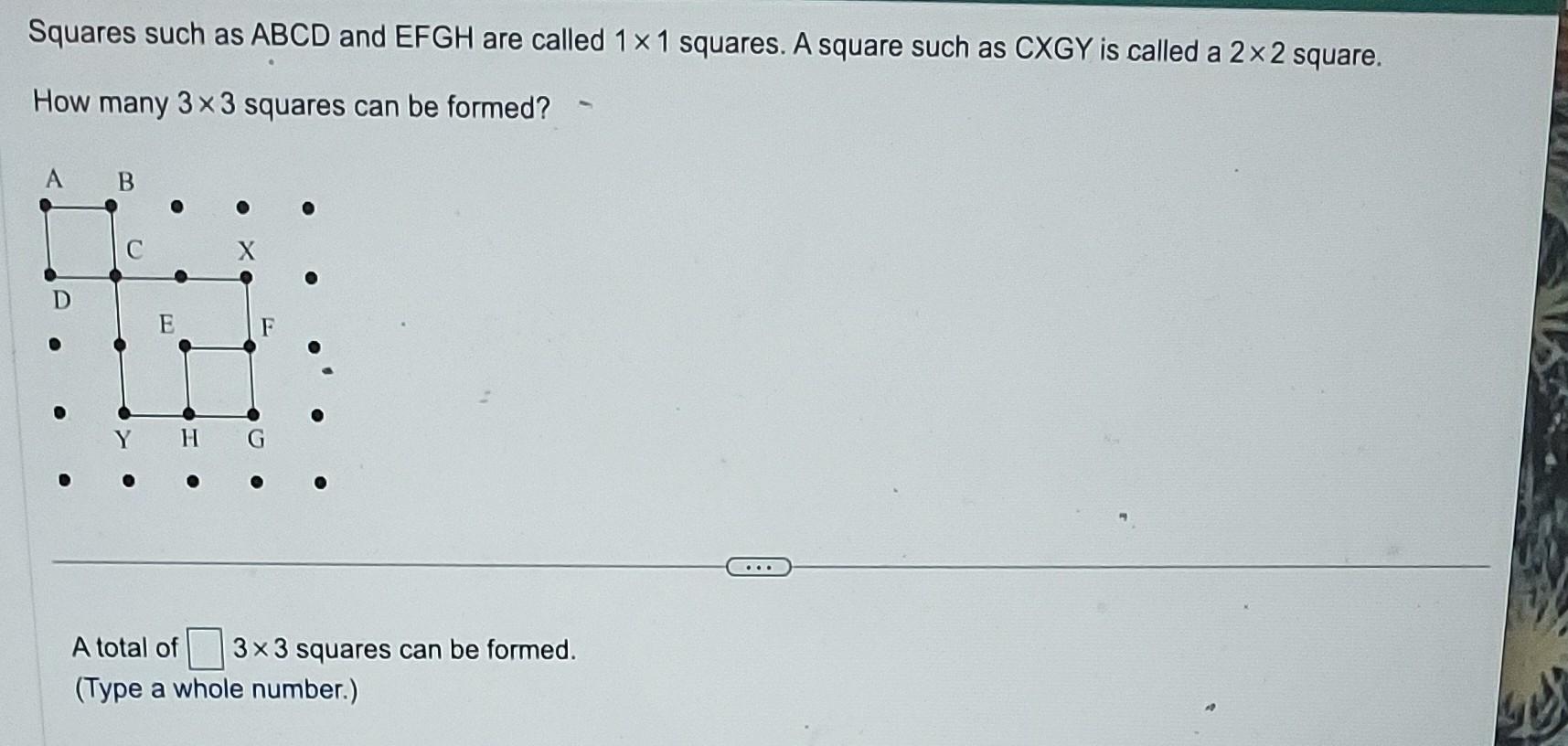 Solved Squares such as ABCD and EFGH are called 1×1 squares. | Chegg.com