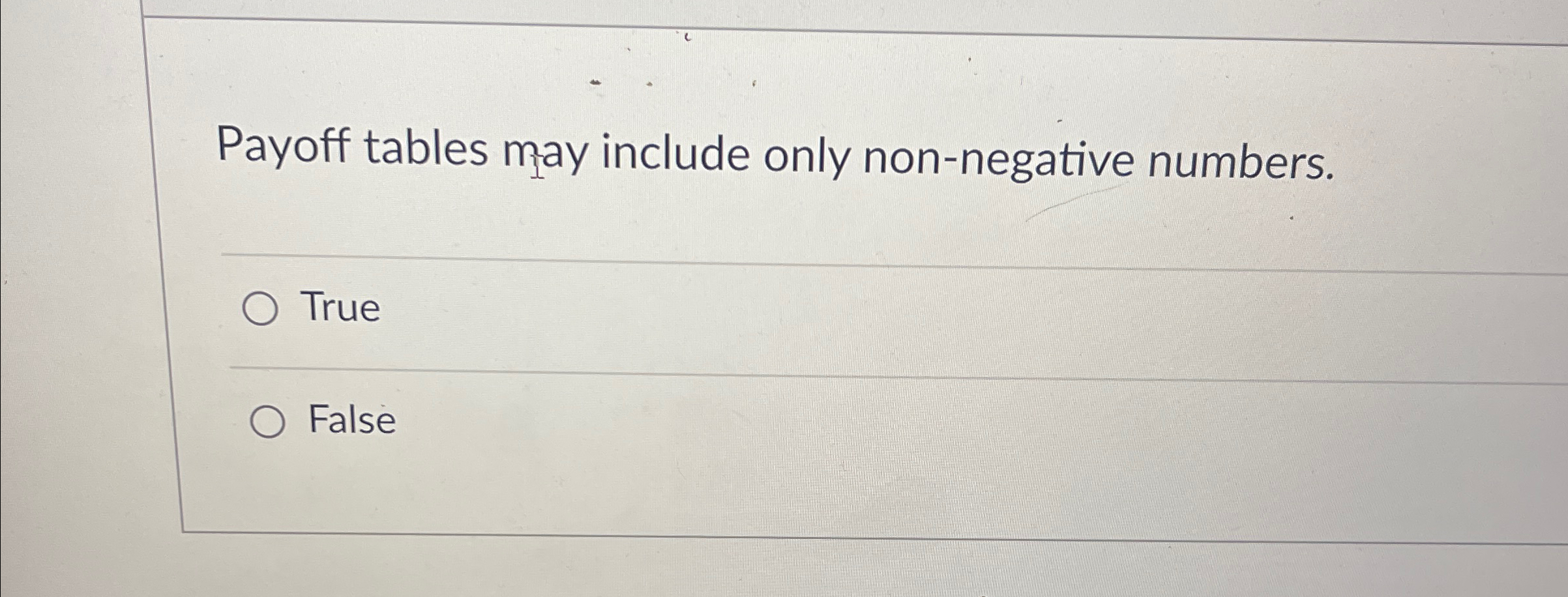 Solved Payoff tables may include only non-negative | Chegg.com