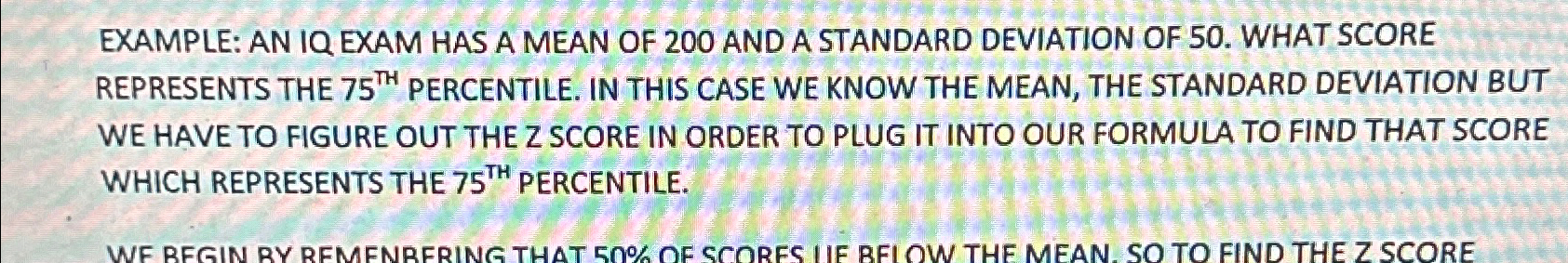 Solved EXAMPLE: AN IQ EXAM HAS A MEAN OF 200 ﻿AND A STANDARD | Chegg.com