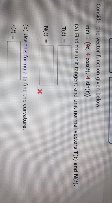 Solved Consider the vector function given below. r(t) = (9t, | Chegg.com