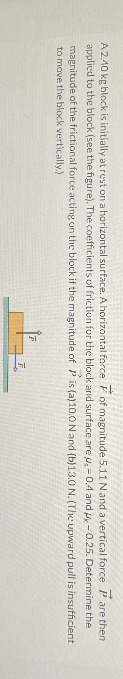 Solved A 2.40kg ﻿block is initially at rest on a horizontal | Chegg.com