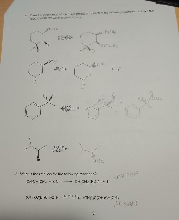 Solved how are the following sn1, sn2, e1, e1cB and e2 | Chegg.com