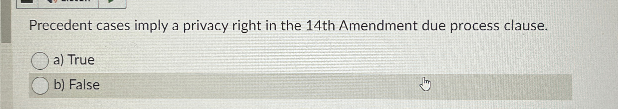 Solved Precedent cases imply a privacy right in the 14 ﻿th | Chegg.com