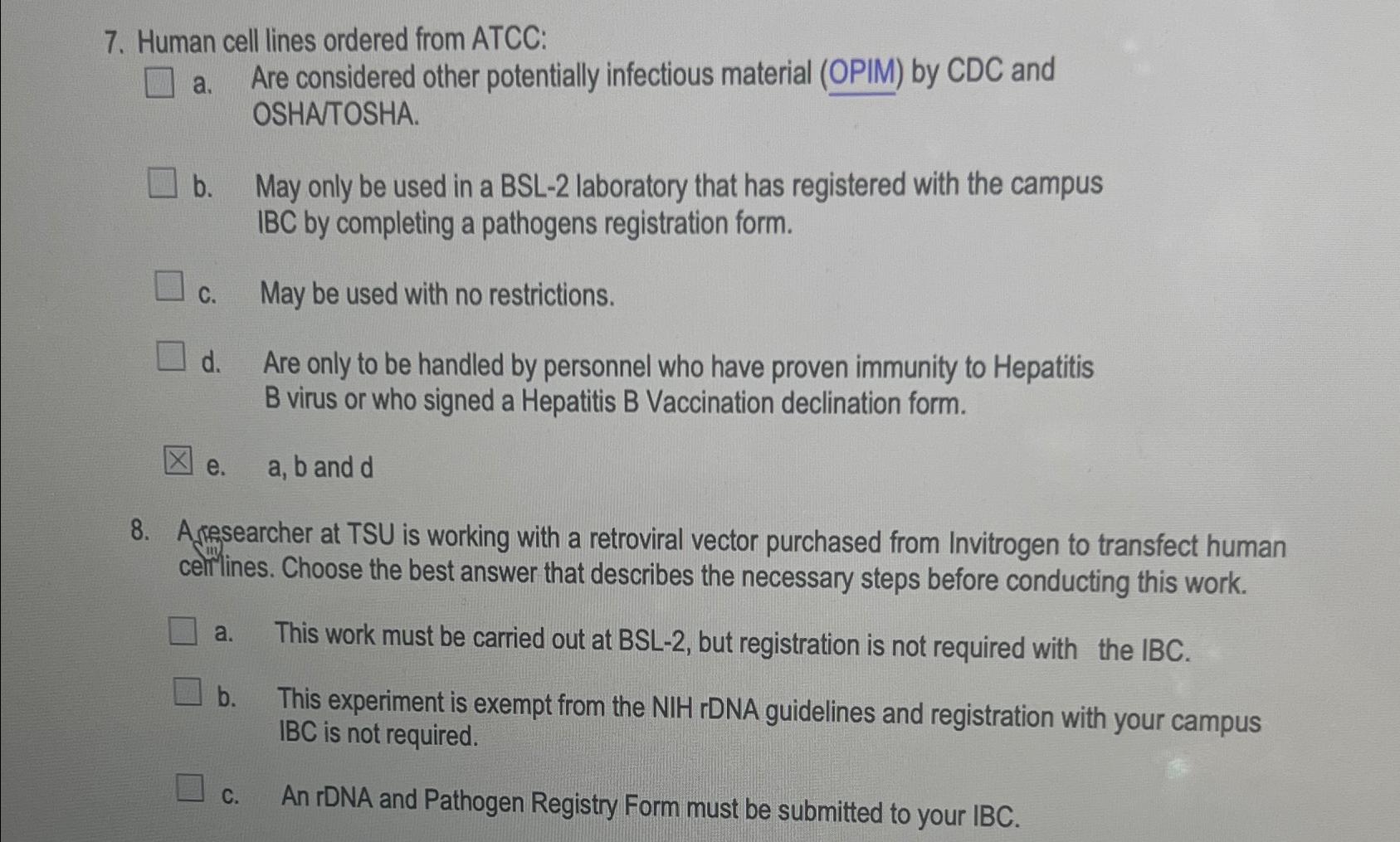 Solved Human cell lines ordered from ATCC:a. ﻿Are considered | Chegg.com