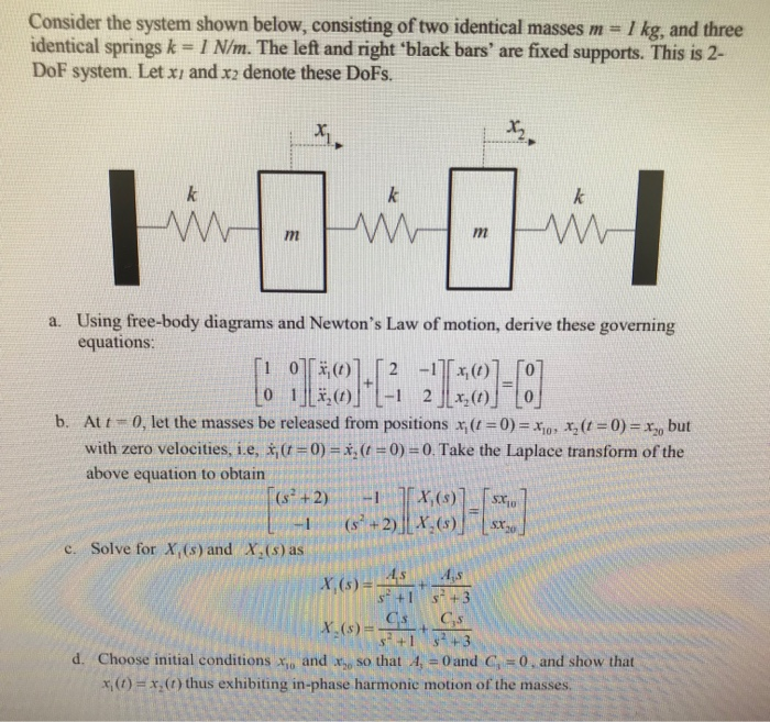 Solved Consider the system shown below, consisting of two | Chegg.com