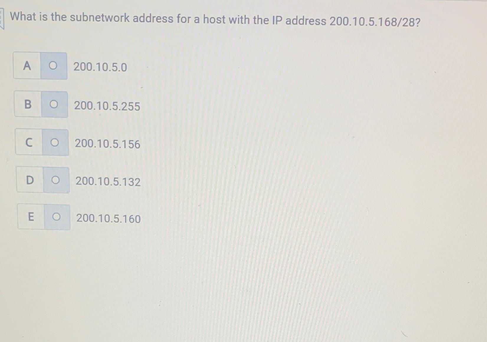 Solved What is the subnetwork address for a host with the IP | Chegg.com