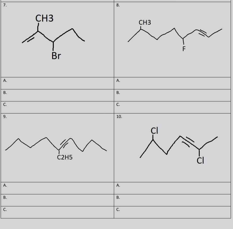 Solved Name the following Hydrocarbons, by using the IUPAC | Chegg.com