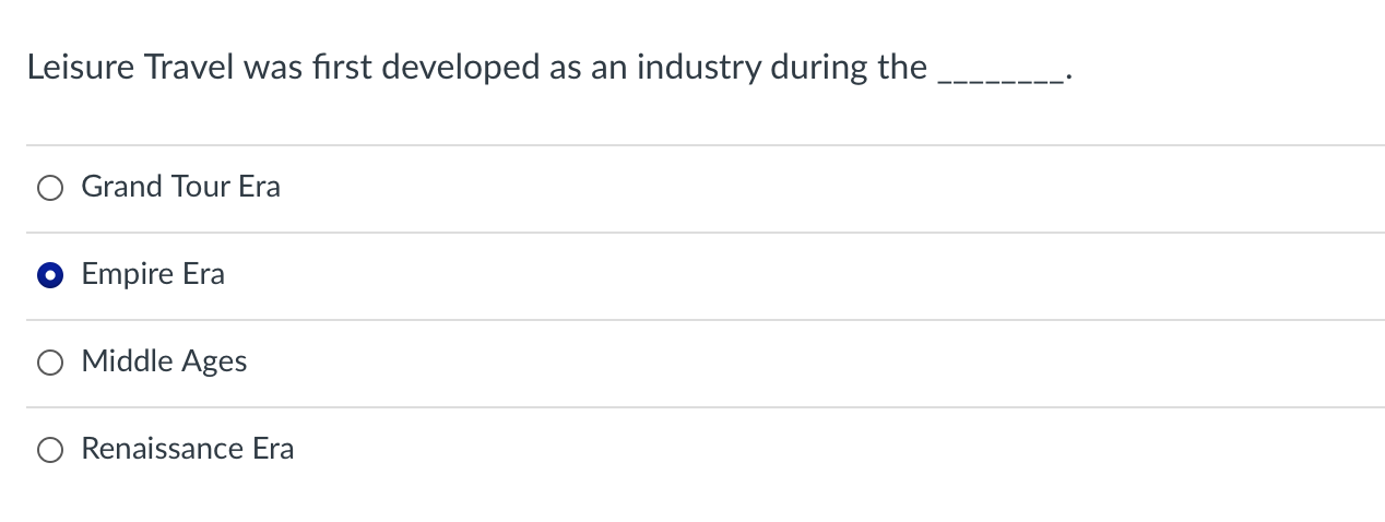Solved Leisure Travel was first developed as an industry | Chegg.com