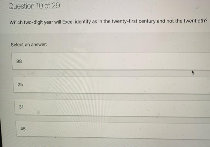 Solved Question 2 of 29 To select all blank cells in a list, | Chegg.com