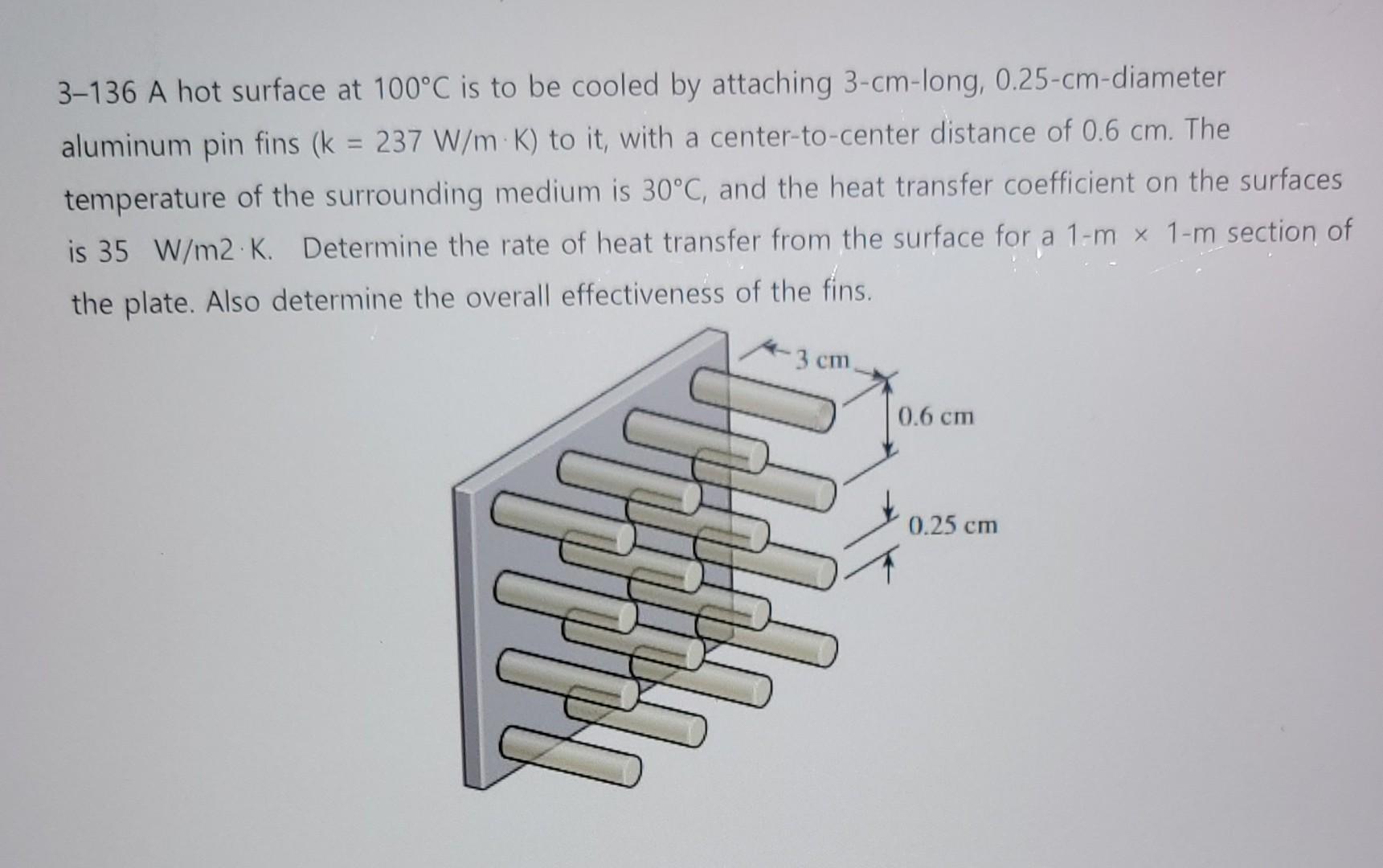 Solved 3-136 A hot surface at 100∘C is to be cooled by | Chegg.com