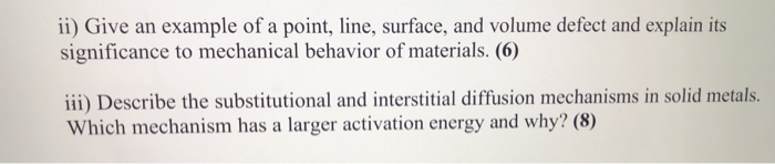Solved ii) Give an example of a point, line, surface, and | Chegg.com