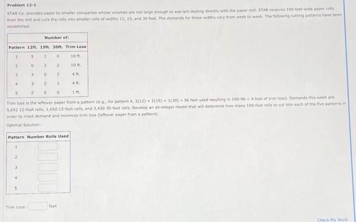 Solved Problem 12-1 established: order to mect demand and | Chegg.com