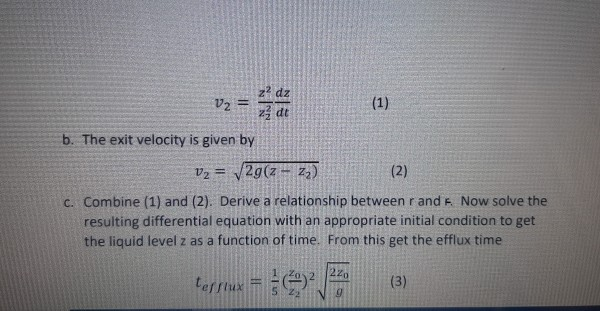 Solved Problem 3. Efflux time for draining a conical tank | Chegg.com