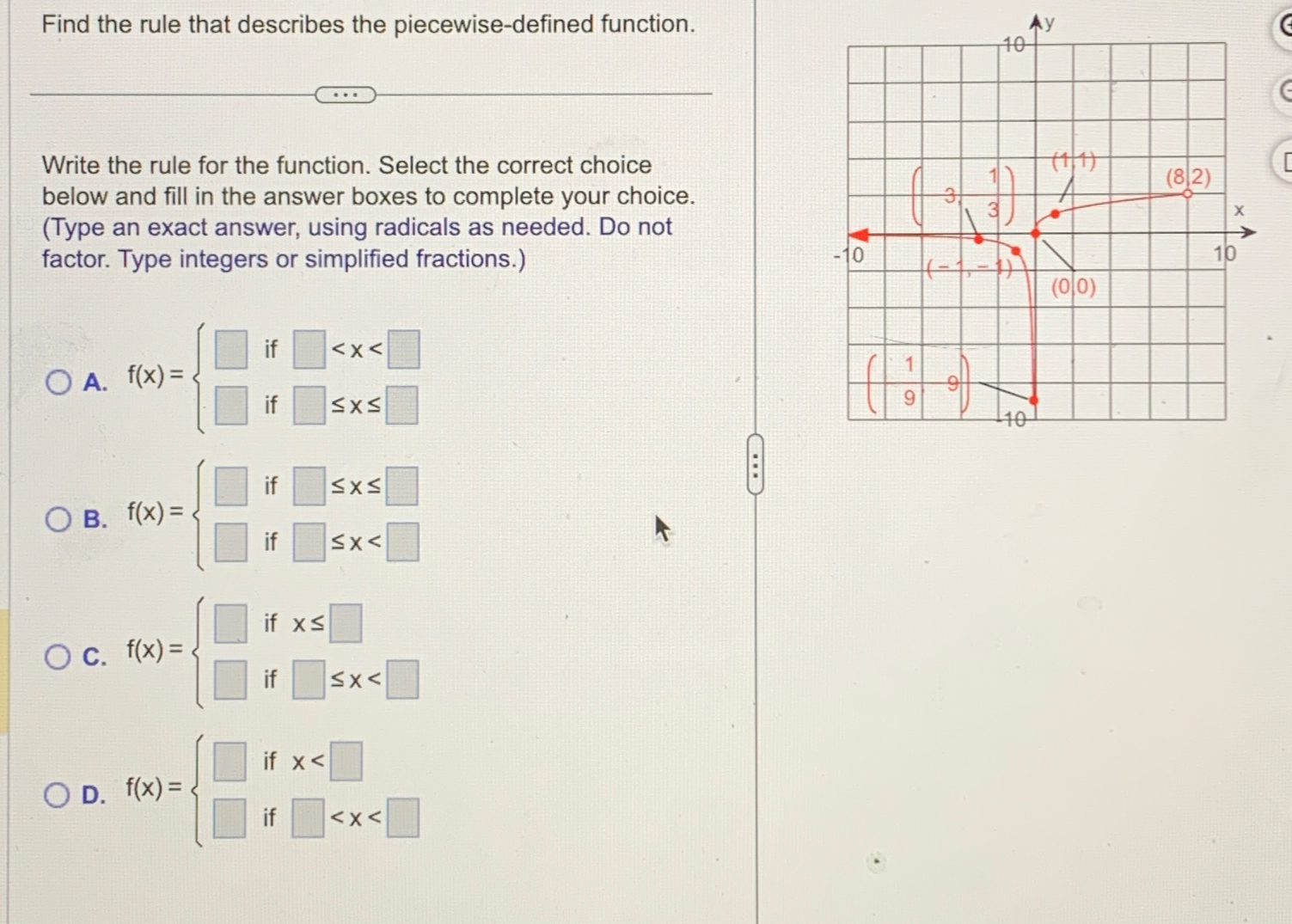 Find the rule that describes the piecewise-defined | Chegg.com