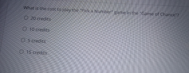 Solved What is the cost to play the "Pick a Number" game in | Chegg.com
