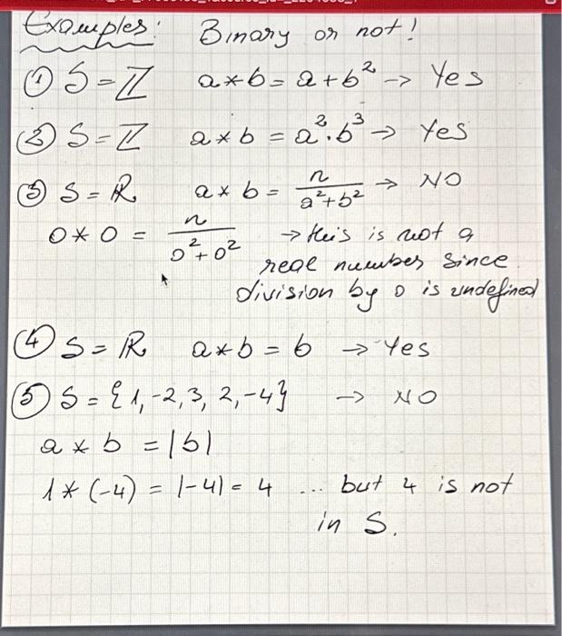 Solved 2. Multiplication (a∗b=a⋅b) is a binary operation on | Chegg.com