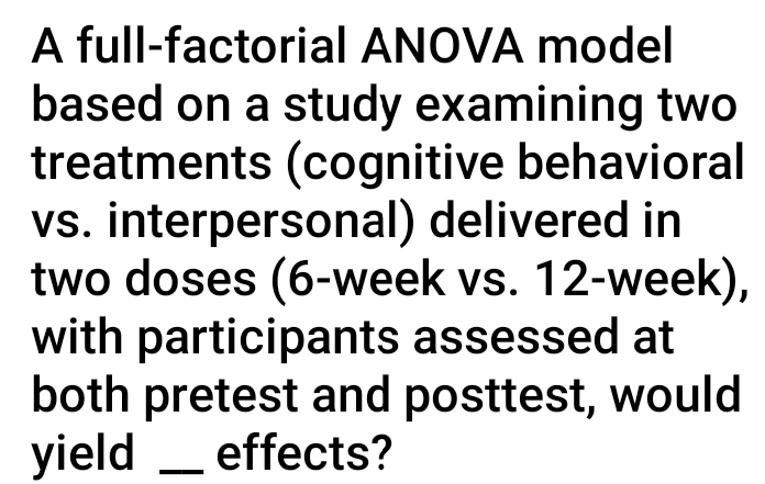 Solved A full-factorial ANOVA model based on a study | Chegg.com