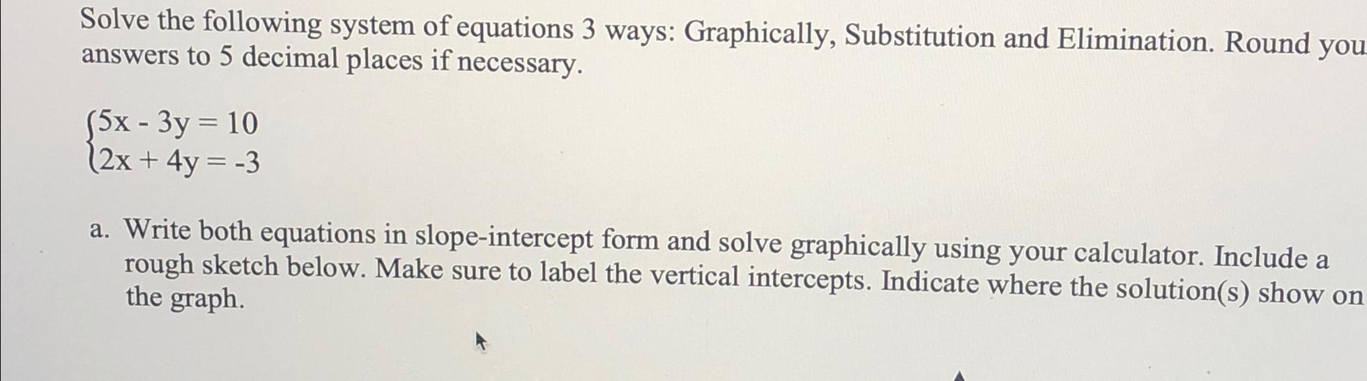 Solved Solve the following system of equations 3 ﻿ways: | Chegg.com