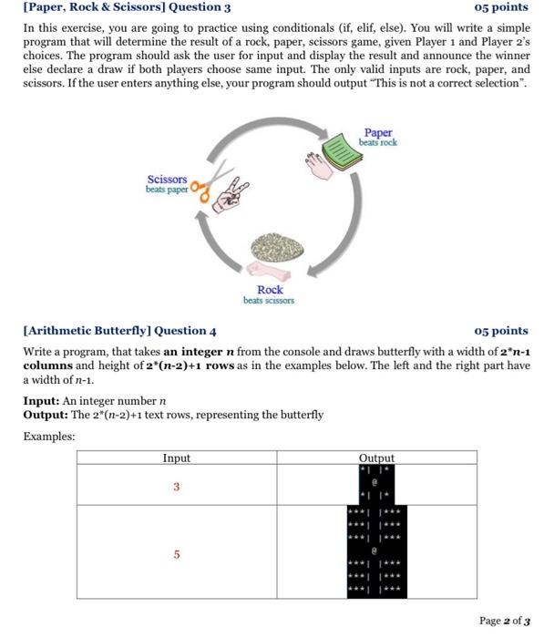 Solved [Paper, Rock \& Scissors] Question 3 05 points In | Chegg.com
