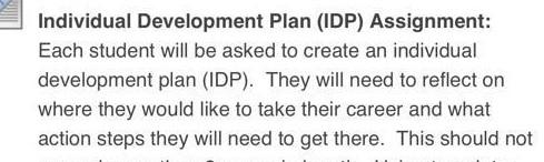 Individual Development Plan (IDP) Assignment: Each | Chegg.com