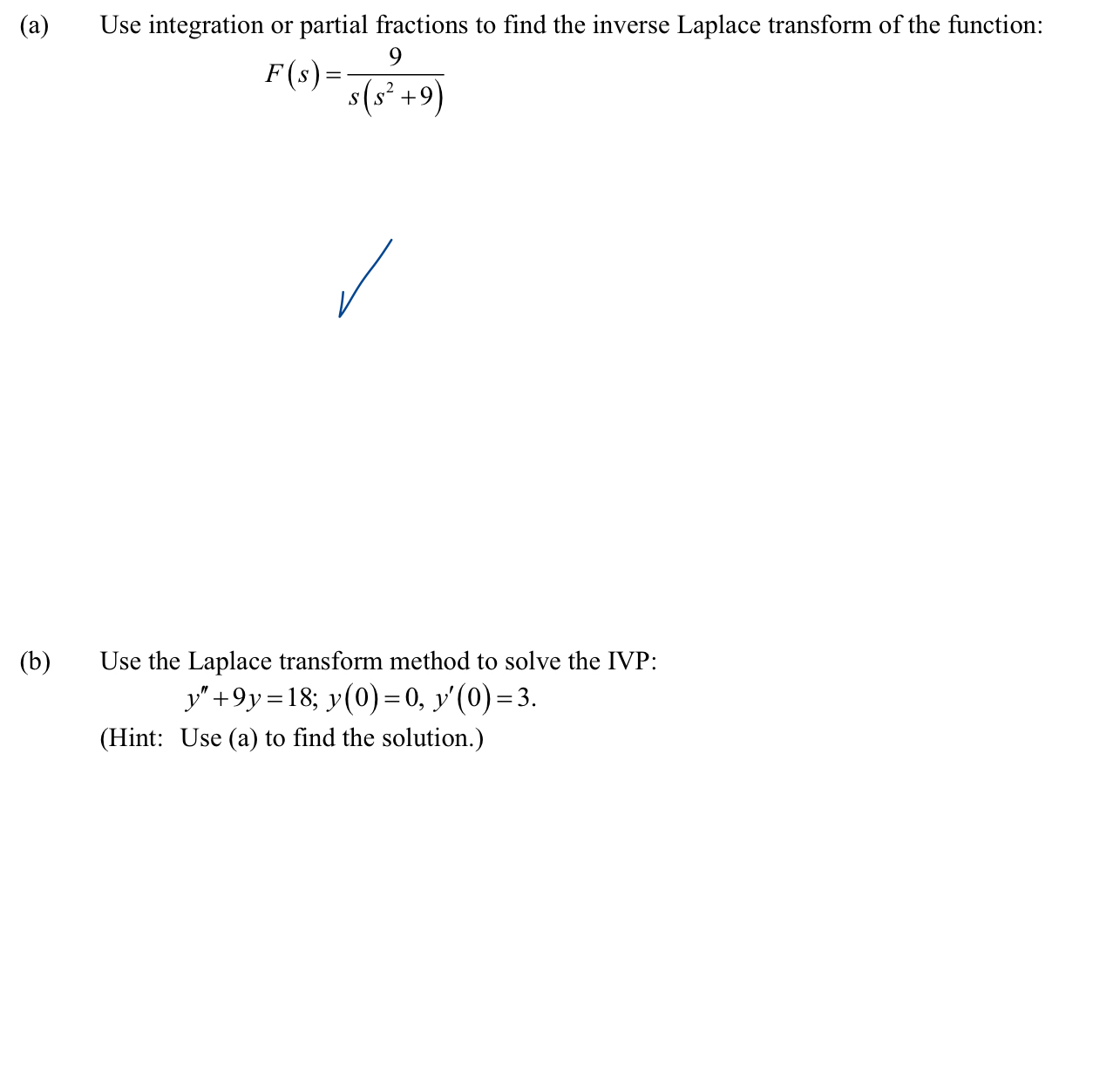 Solved (a) ﻿Use integration or partial fractions to find the | Chegg.com