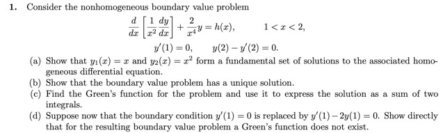 1. Consider the nonhomogeneous boundary value problem | Chegg.com