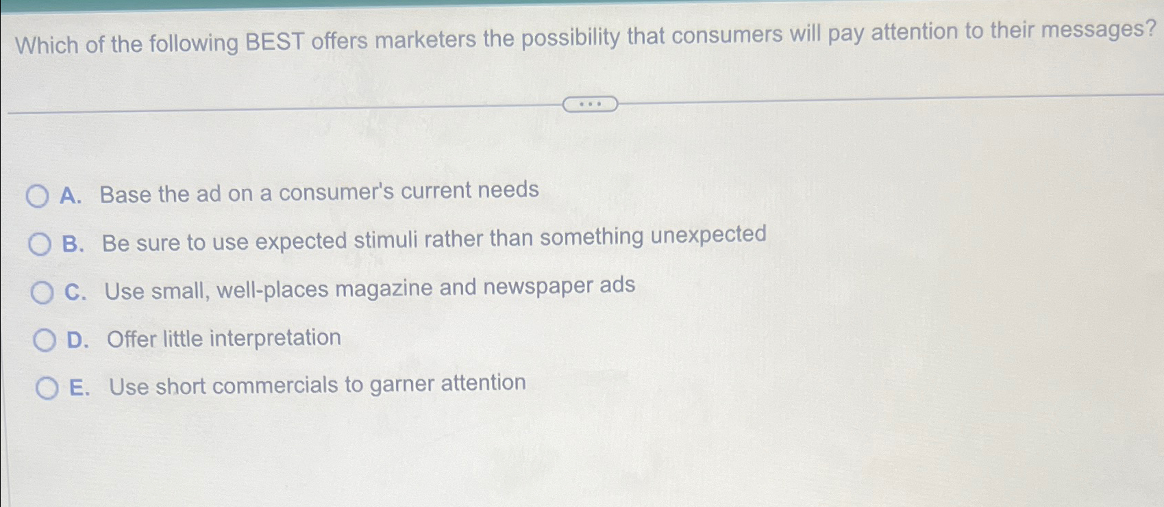 Solved Which of the following BEST offers marketers the | Chegg.com