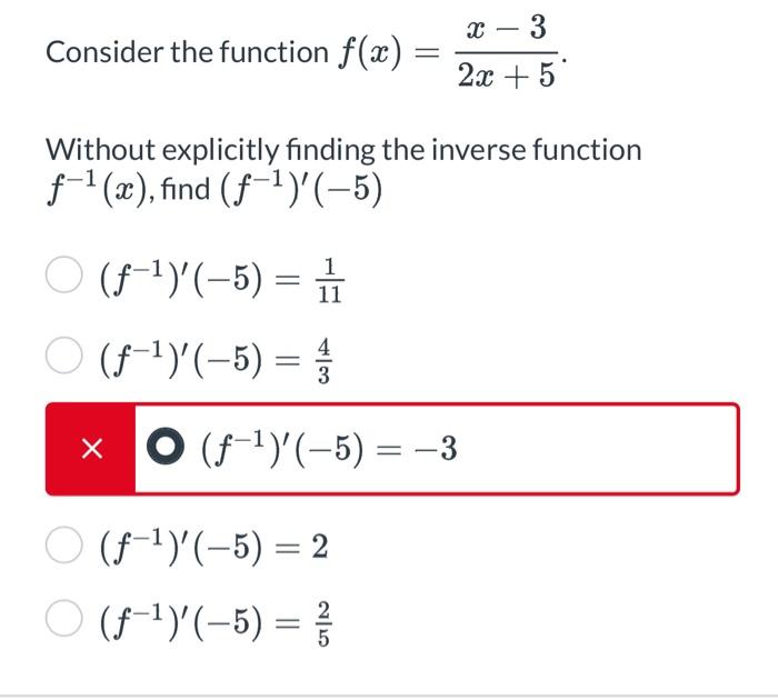 Solved Consider the function f(x)=2x+5x−3. Without | Chegg.com