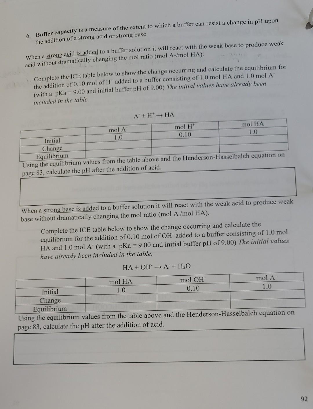6. Buffer capacity is a measure of the extent to | Chegg.com