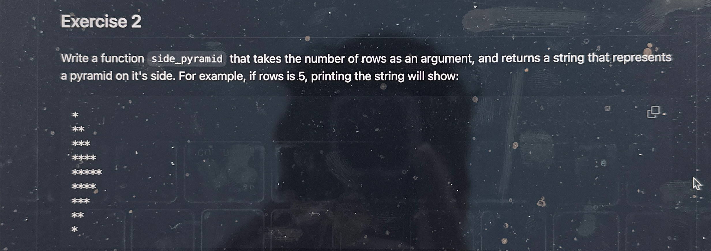 Solved Exercise 2Write a function side_pyramid that takes | Chegg.com