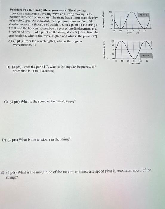 Solved Problem \#1 (16 points) Show your work! The drawings | Chegg.com
