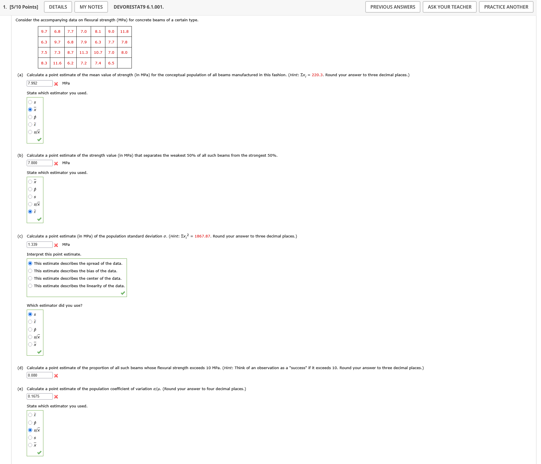 Solved Consider the accompanying data on flexural strength | Chegg.com
