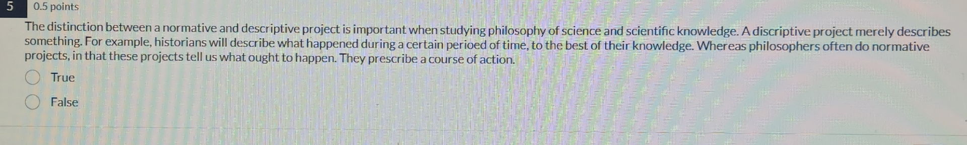 Solved 5,0.5 ﻿pointsThe distinction between a normative and | Chegg.com