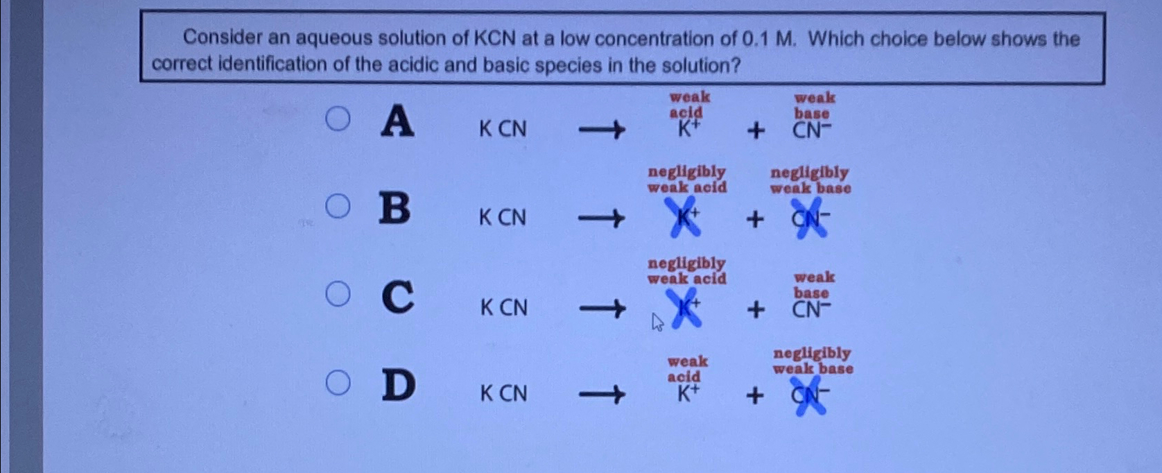 Solved Consider an aqueous solution of KCN ﻿at a low | Chegg.com