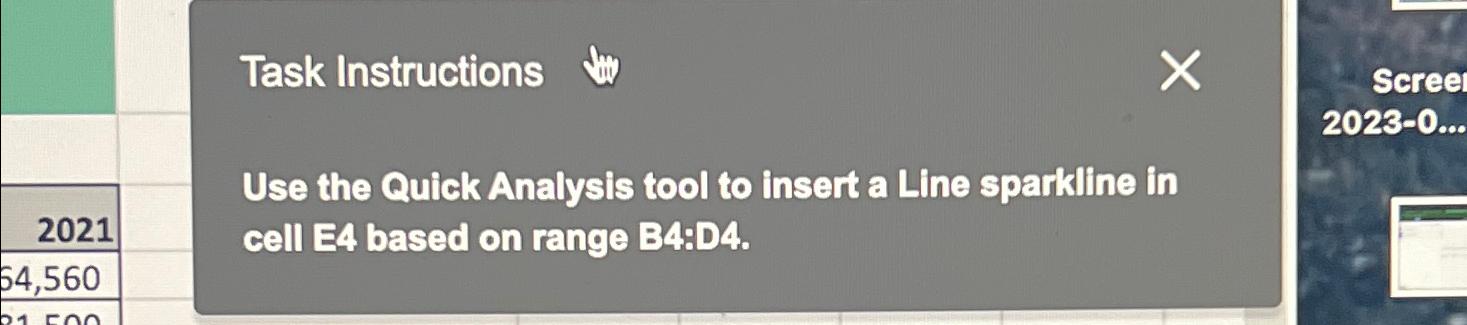 Solved Task InstructionsUse the Quick Analysis tool to | Chegg.com