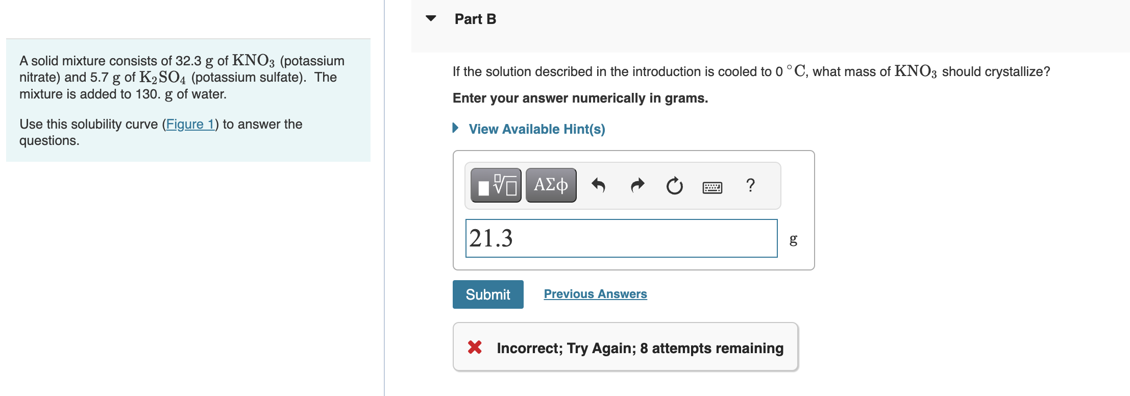 Solved Part BA solid mixture consists of 32.3g ﻿of | Chegg.com