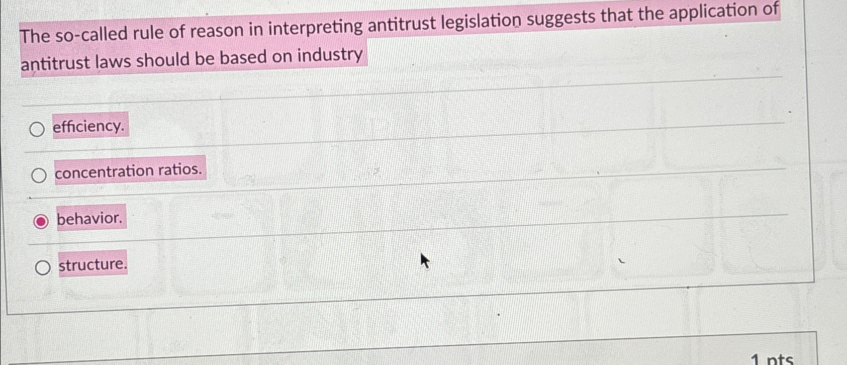 Solved The so-called rule of reason in interpreting | Chegg.com