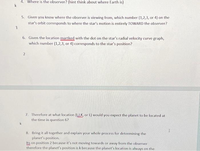 Solved The diagram below shows the radial velocity curve | Chegg.com